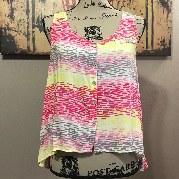 Hang Ten | Tops | Hang Ten Pink And Yellow Tank Top | Poshmark